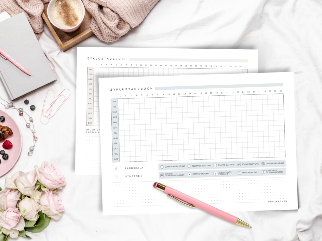 Zykluskalender A4 PDF | Zyklustagebuch | Period Tracker | 2 Varianten ...
